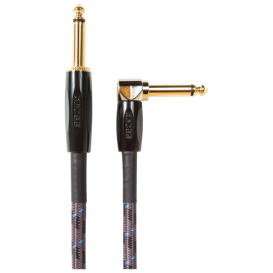 BOSS 10ft / 3m Instrument Cable, Straight to Right-Angle 1/4" Connecto ...
